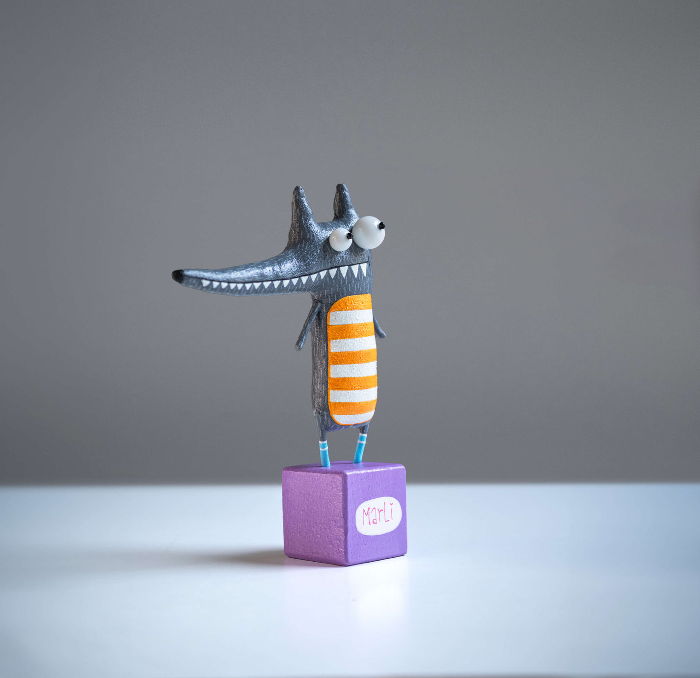 Matthew the wolf , Collectible Handcrafted interior toy, Gift by Marli ...