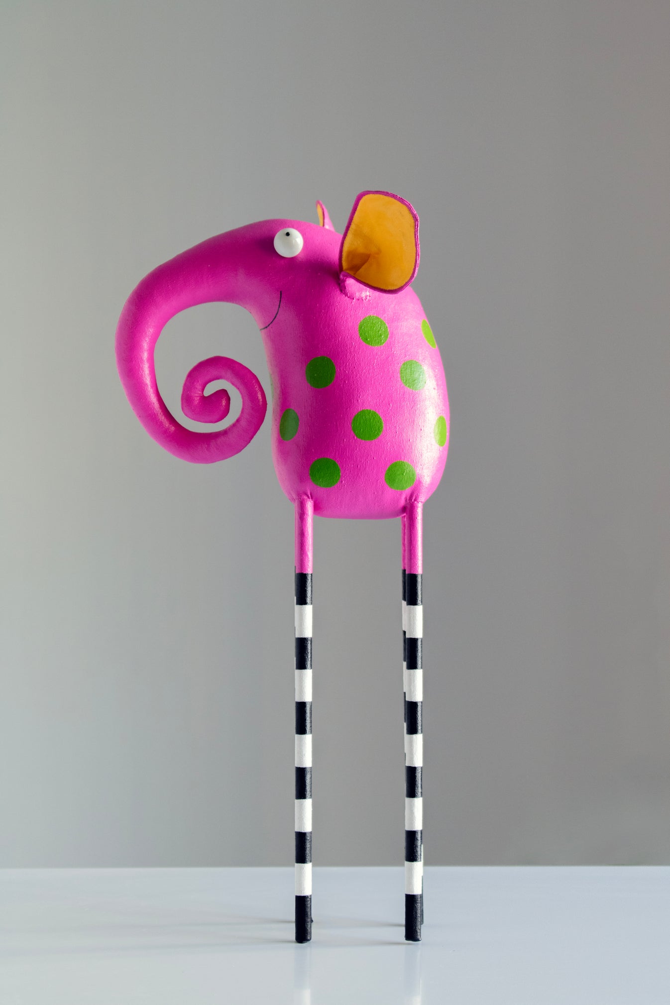 Handmade Big Pink Elephant, Interior Sculpture, Home Decoration | Marl ...