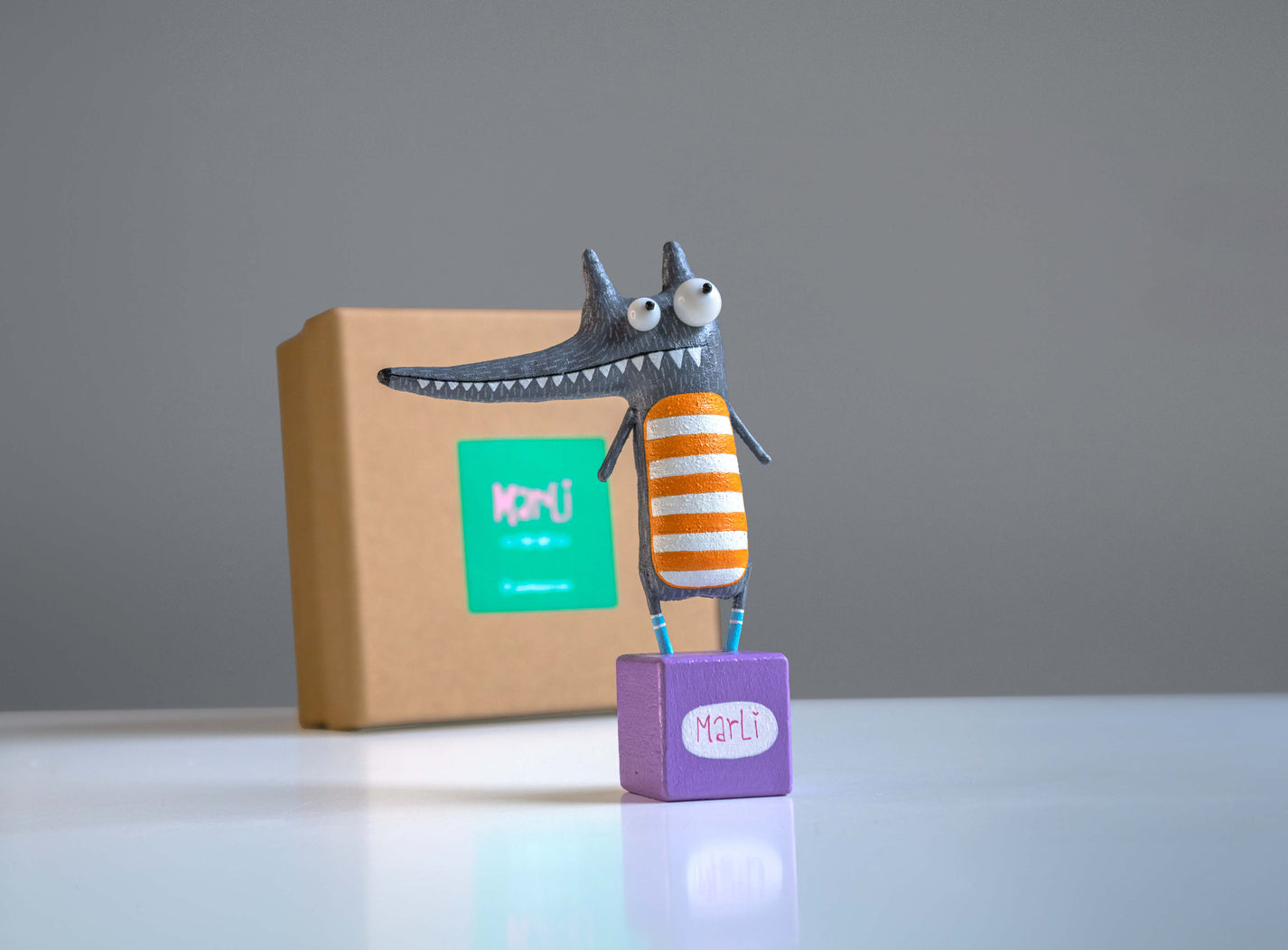 Matthew the wolf , Collectible Handcrafted interior toy, Gift by Marli ...